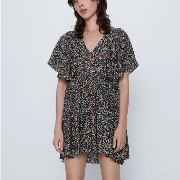 Zara | Dresses | Zara Floral Mini Dress Xs | Poshmark